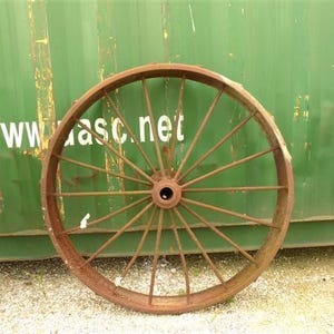 2 Cast Iron Implement Wheels, Wagon Wheel, Tractor Steel Rims ...