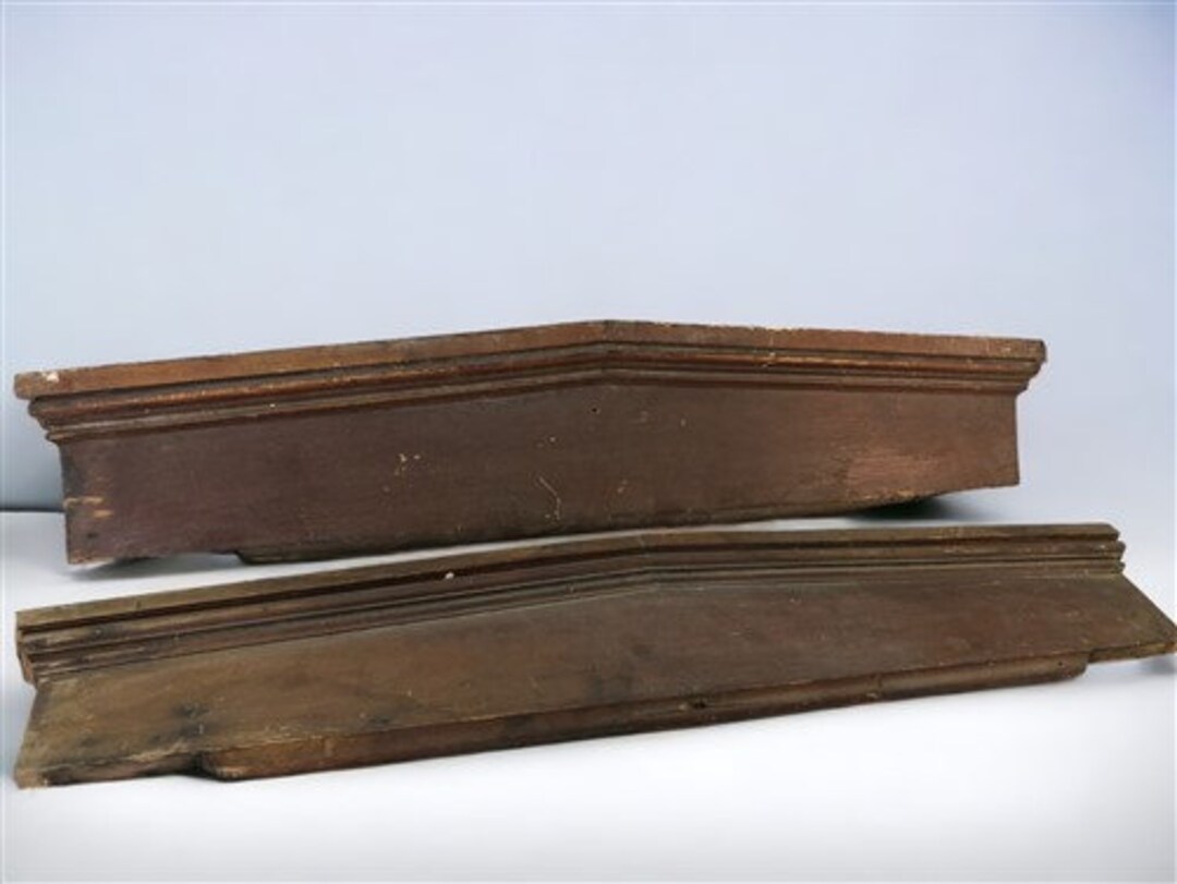 Pair Crown Molding Headers, Trim Door Window Pediment Architectural ...