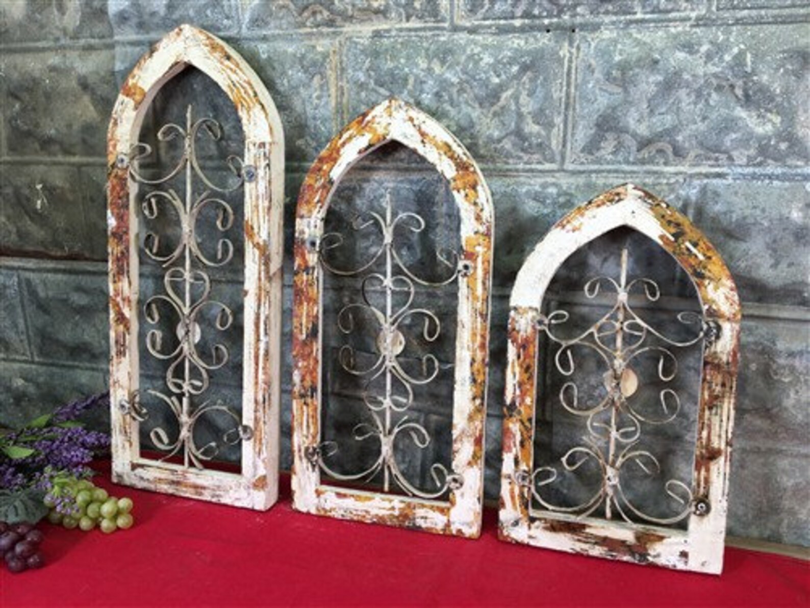 3 Arched Wood Metal Gothic Window Frames Architectural Church | Etsy