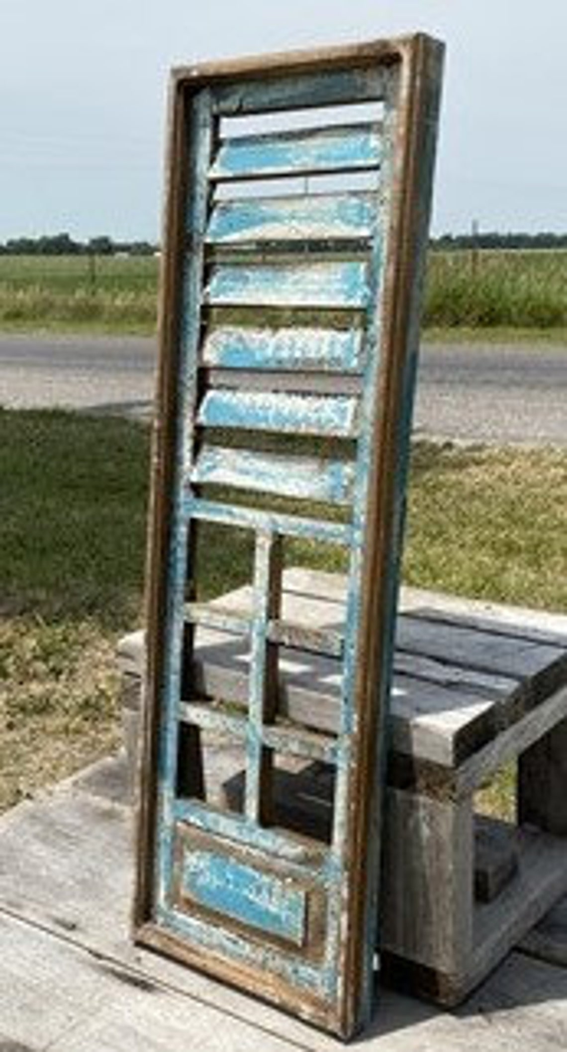 Blue Half Moon Shutter Window Frame Architectural Window | Etsy