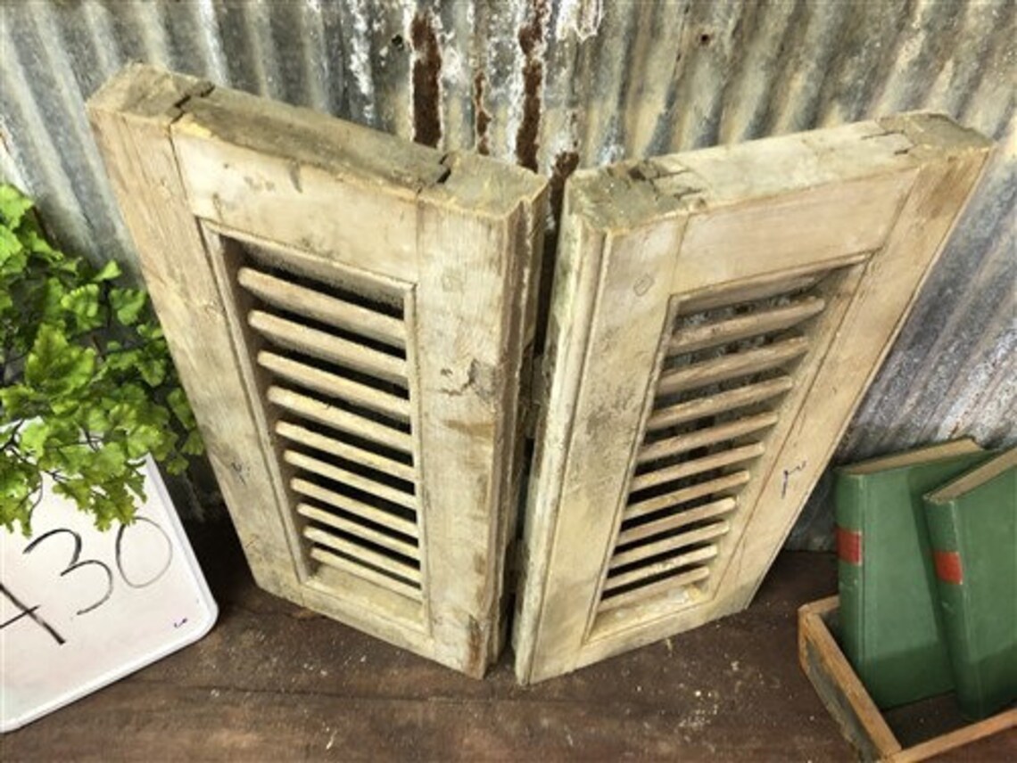 Small Antique Farmhouse Shutter Natural Wood Shutter - Etsy