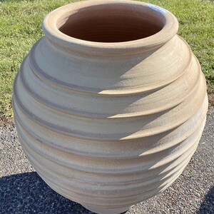 Ribbed Olive Jar, Greek Pottery, Outdoor Planter, Terracotta, Greek ...