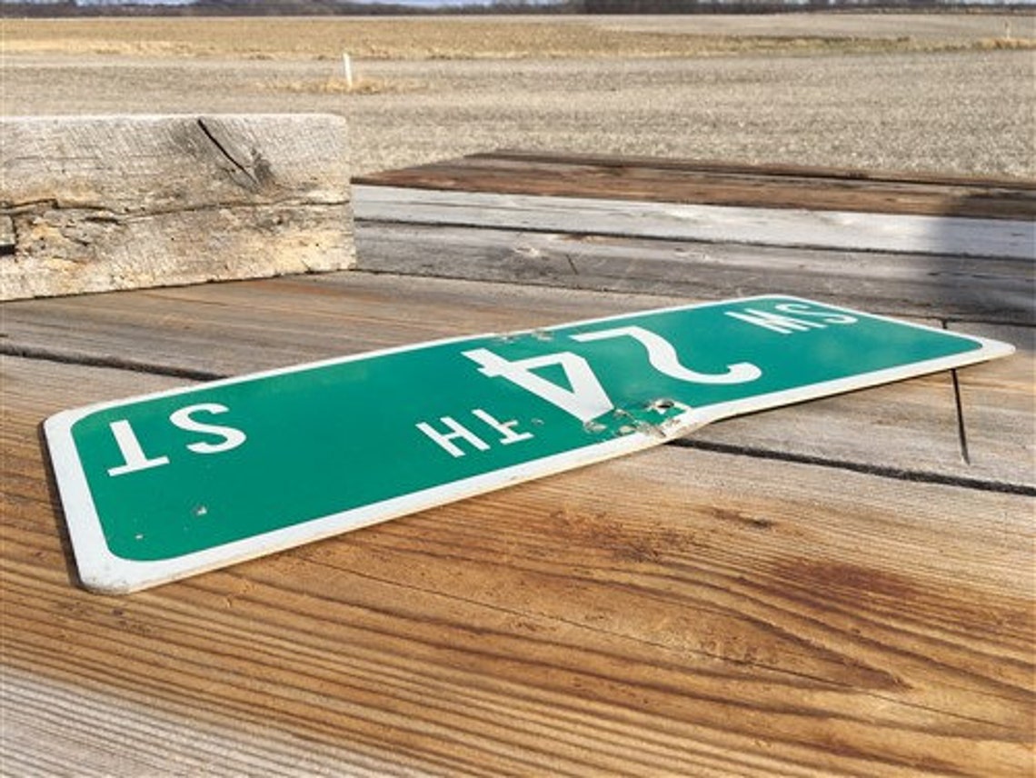 SW 24th ST Street Sign, 9x24 Vintage Green Road Sign, Metal Road Sign ...