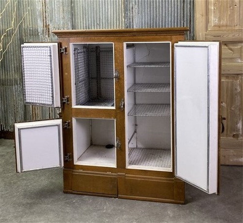 Vintage Wood Icebox Refrigerator 3 Door Ice Chest Primitive - Etsy