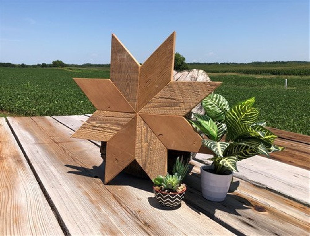 20" Amish Made Wooden Star, Reclaimed Barn Wood Star Rustic Farmhouse ...