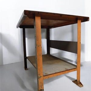 Industrial Metal Workbench Table, Vintage Garage Bench, Industrial Work Table - Etsy