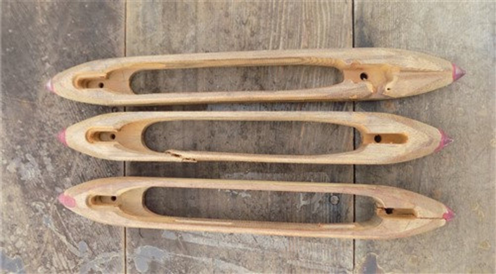 6 Wooden Weaving Loom Boat Shuttles Metal Tip Vintage - Etsy