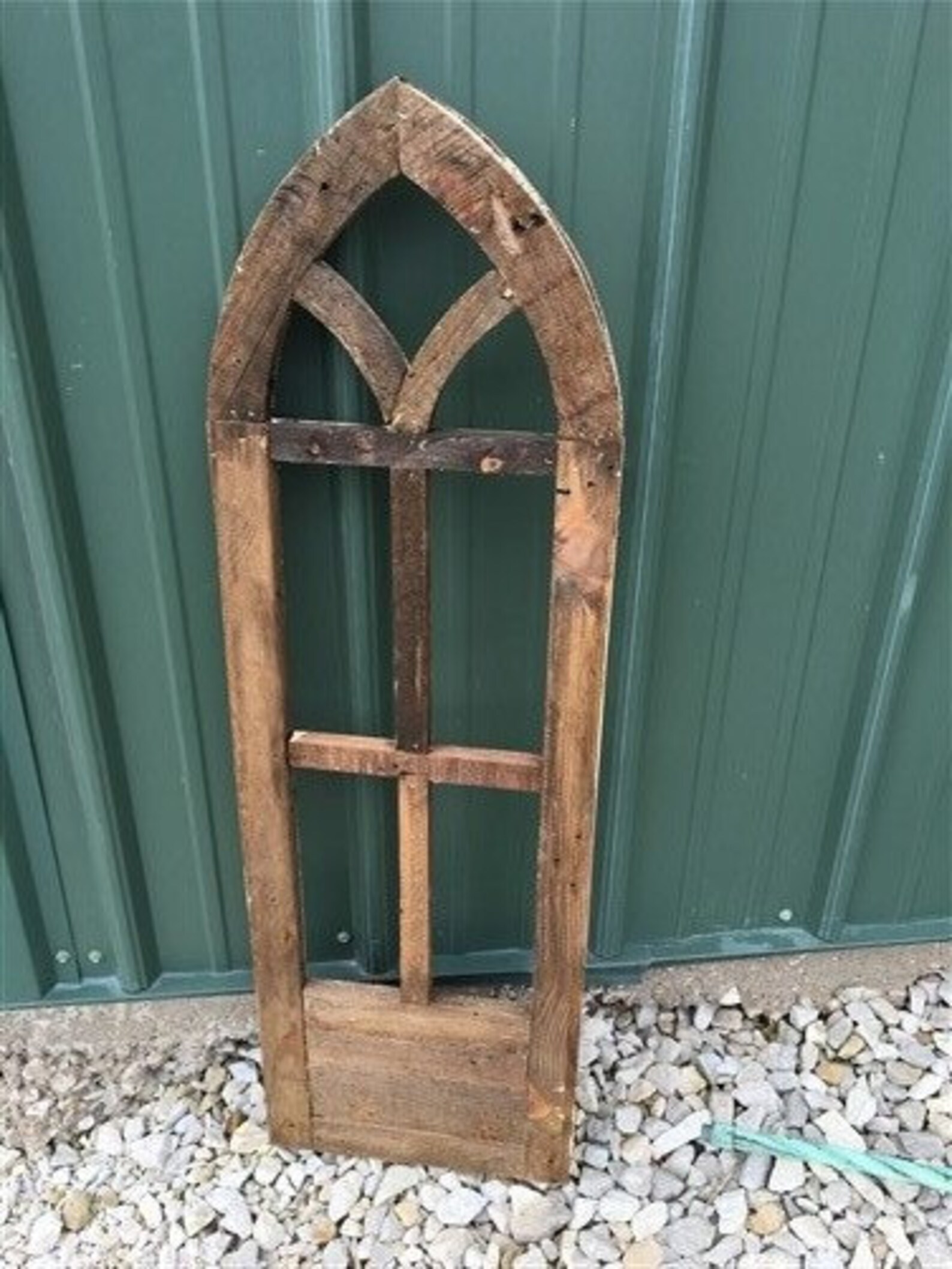 Dark Paneled American Gothic Style Wood Window Frame Arched - Etsy