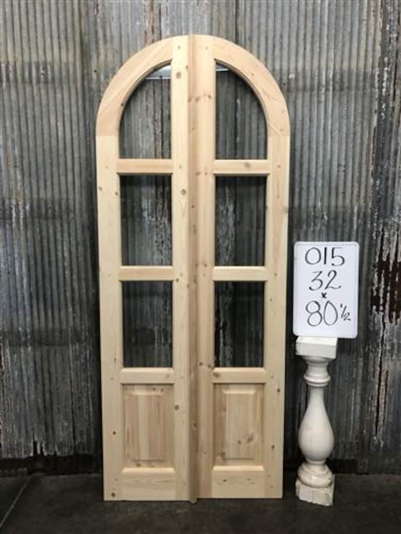 Arched French Double Doors (32x80.5) 3 Pane Glass European Styled Doors ...