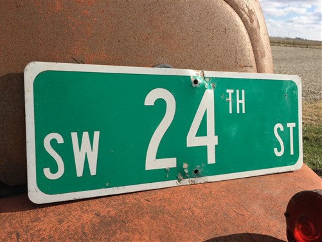 SW 24th ST Street Sign, 9x24 Vintage Green Road Sign, Metal Road Sign ...
