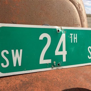 SW 24th ST Street Sign, 9x24 Vintage Green Road Sign, Metal Road Sign ...