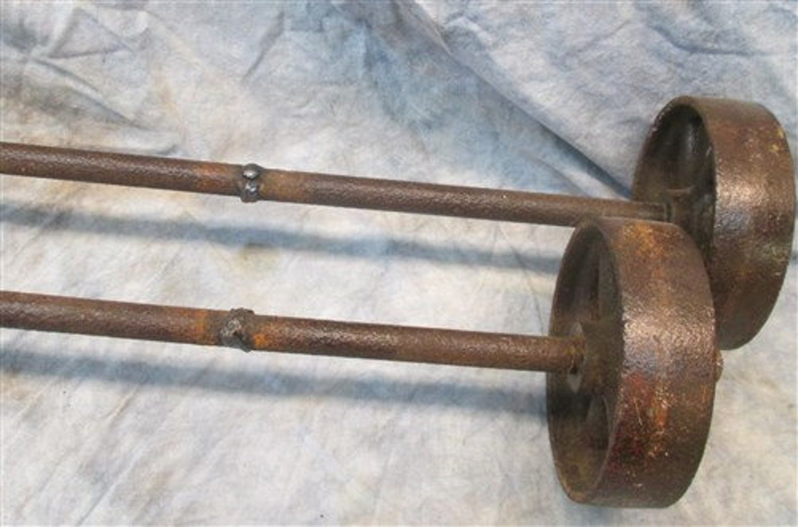 4 Factory Cart Wheels & 2 Axles Cast Iron Vintage Lineberry | Etsy