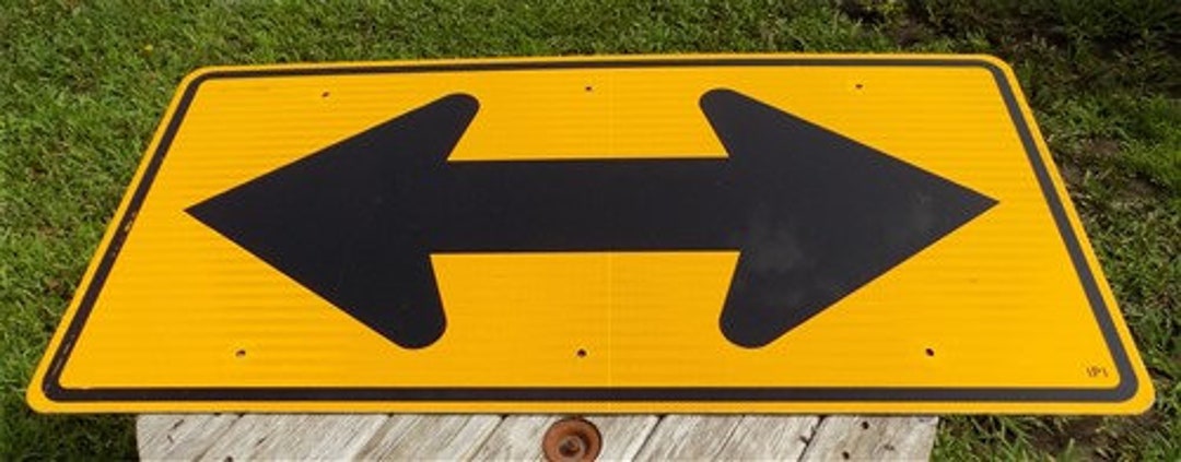 2 Direction Arrow Traffic Sign Double Headed Arrow Metal - Etsy