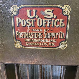 U.S. Post Office Station and 24 Mailbox Cabinet, Vintage PO Box Sorting ...