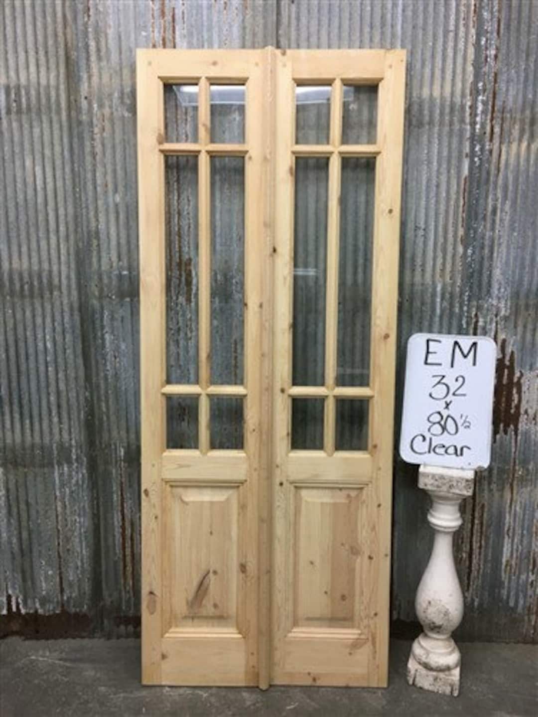 French Double Door (32x80.5) 6 Pane Glass European Styled Door EM18 - Etsy