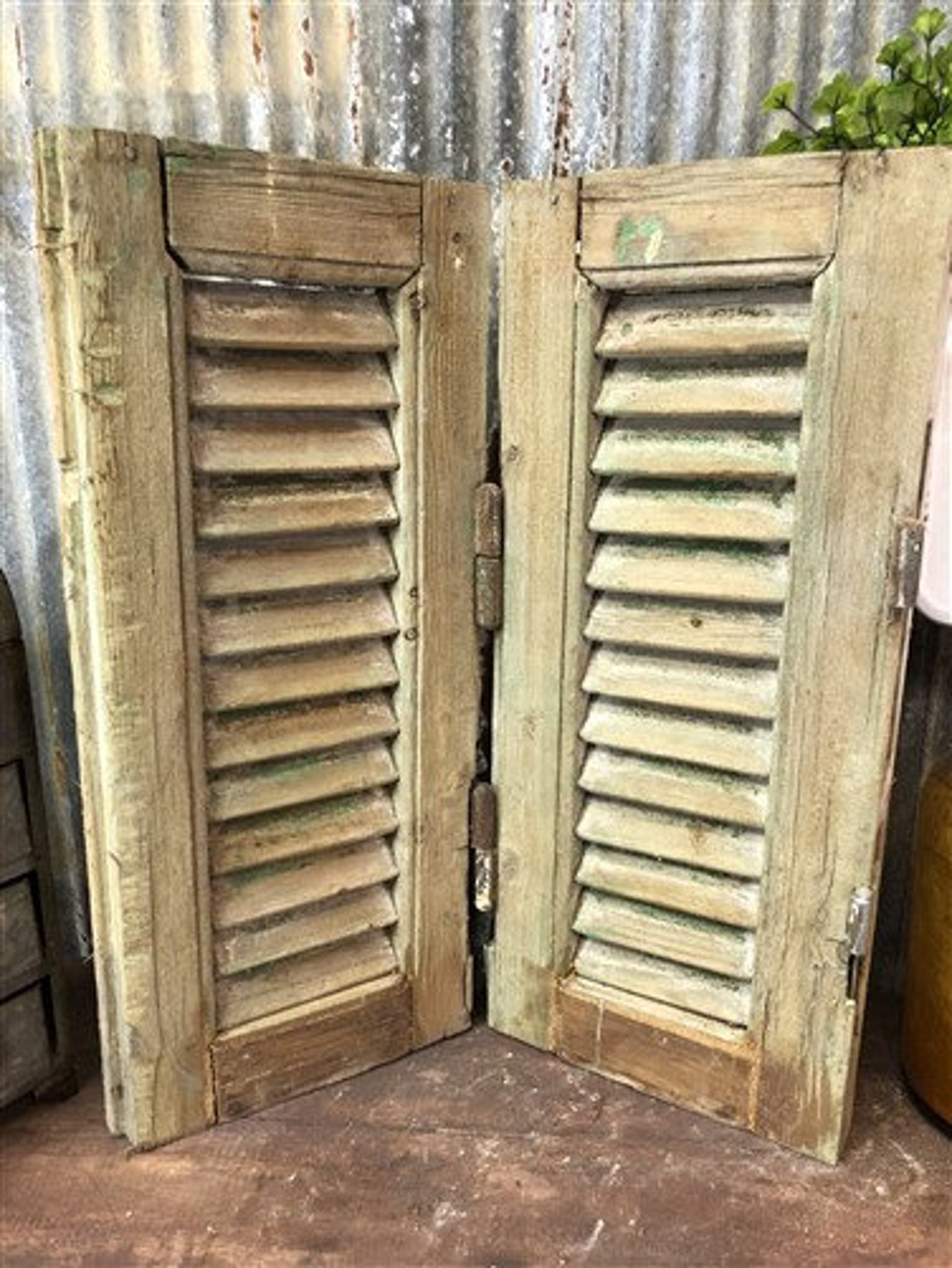 Small Green Antique Farmhouse Shutter Wood Shutter | Etsy