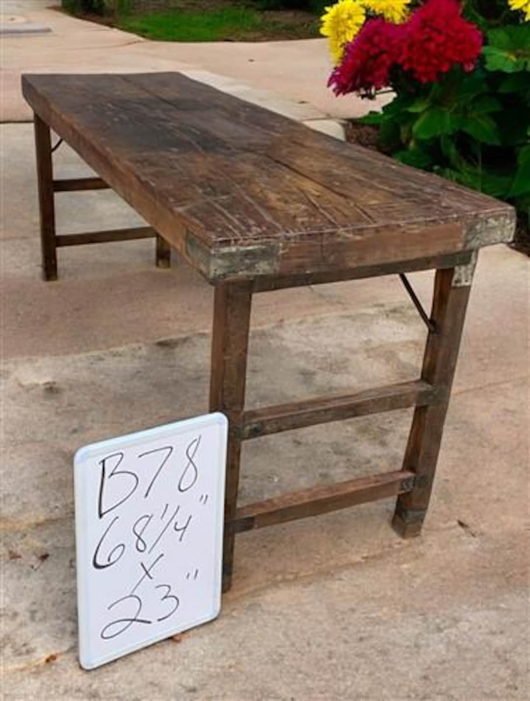 Rustic Folding Table, Vintage Dining Room Table, Kitchen Island, Sofa ...