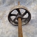 4 Factory Cart Wheels & 2 Axles Cast Iron Vintage Lineberry Industrial ...