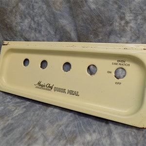 Stove Panel Magic Chef Quick Meal Part Porcelain Metal Vintage ...