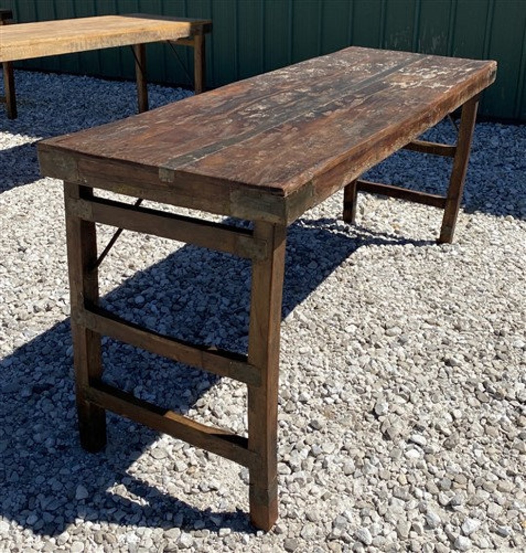 Rustic Folding Table, Vintage Dining Room Table, Kitchen Island, Sofa ...