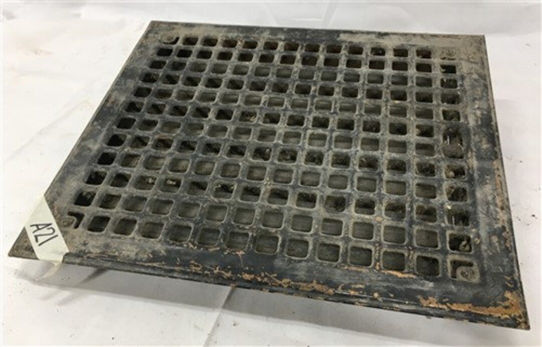 Metal Floor Grate Heat Vent Register Cover, Cold Air Return Vintage A21 ...