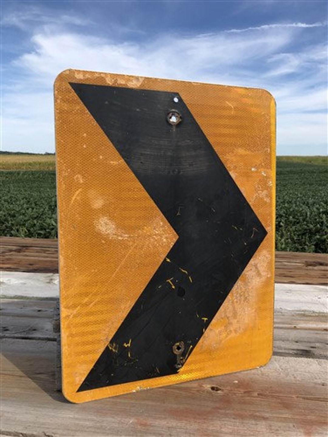 Reflective Arrow Street Sign, 24x18 Vintage Metal Road Sign, Garage Art ...