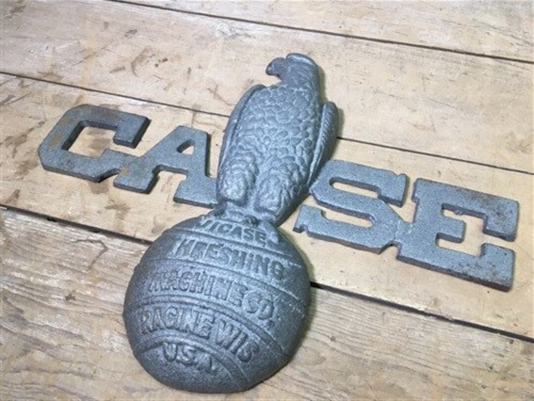 Case Implement Cast Iron Eagle Emblem Advertising Sign Threshing Farm Machine M Cast Iron Case ...