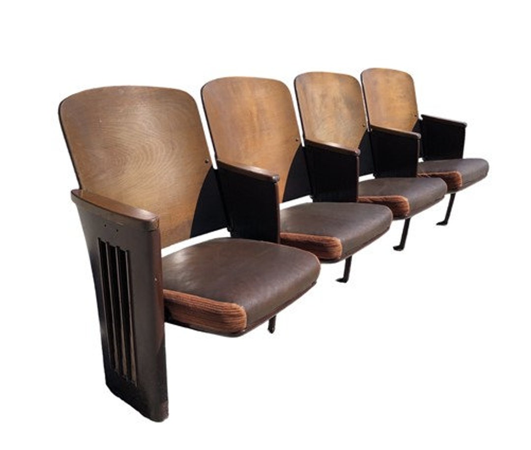 4 Padded Folding Theater Seats, Auditorium Theatre Seat, Entryway Bench ...