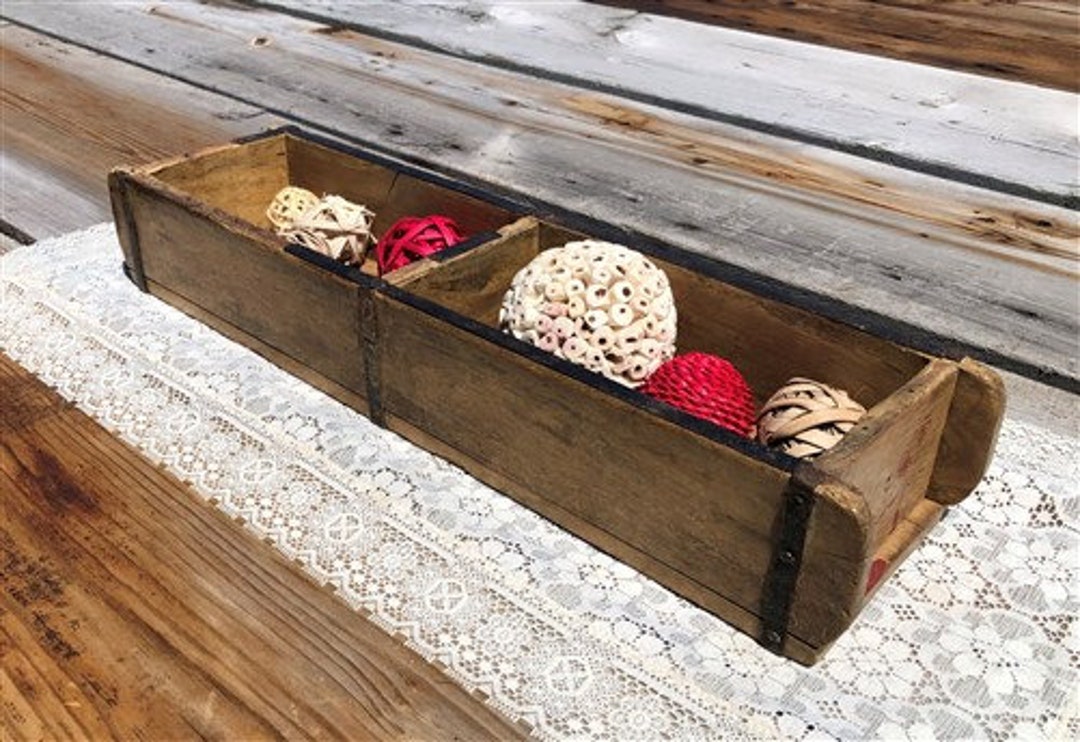 Double Rustic Wood Brick Mold, Farmhouse Brick Mould Box Storage Crate ...