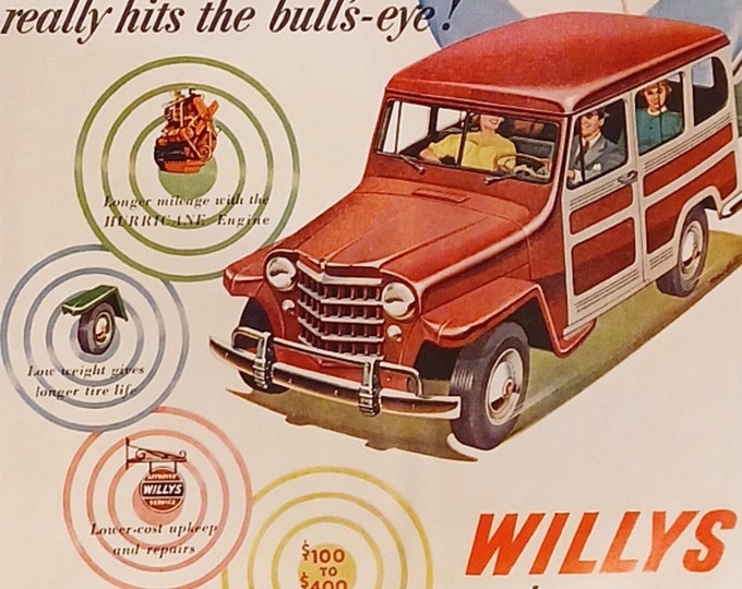 1951 Willys Wagon Car Ad Matted Vintage 11x14 Print - Etsy