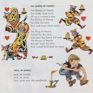 1957 Queen of Hearts Nursery Rhyme Matted Vintage 8x10 Print - Etsy