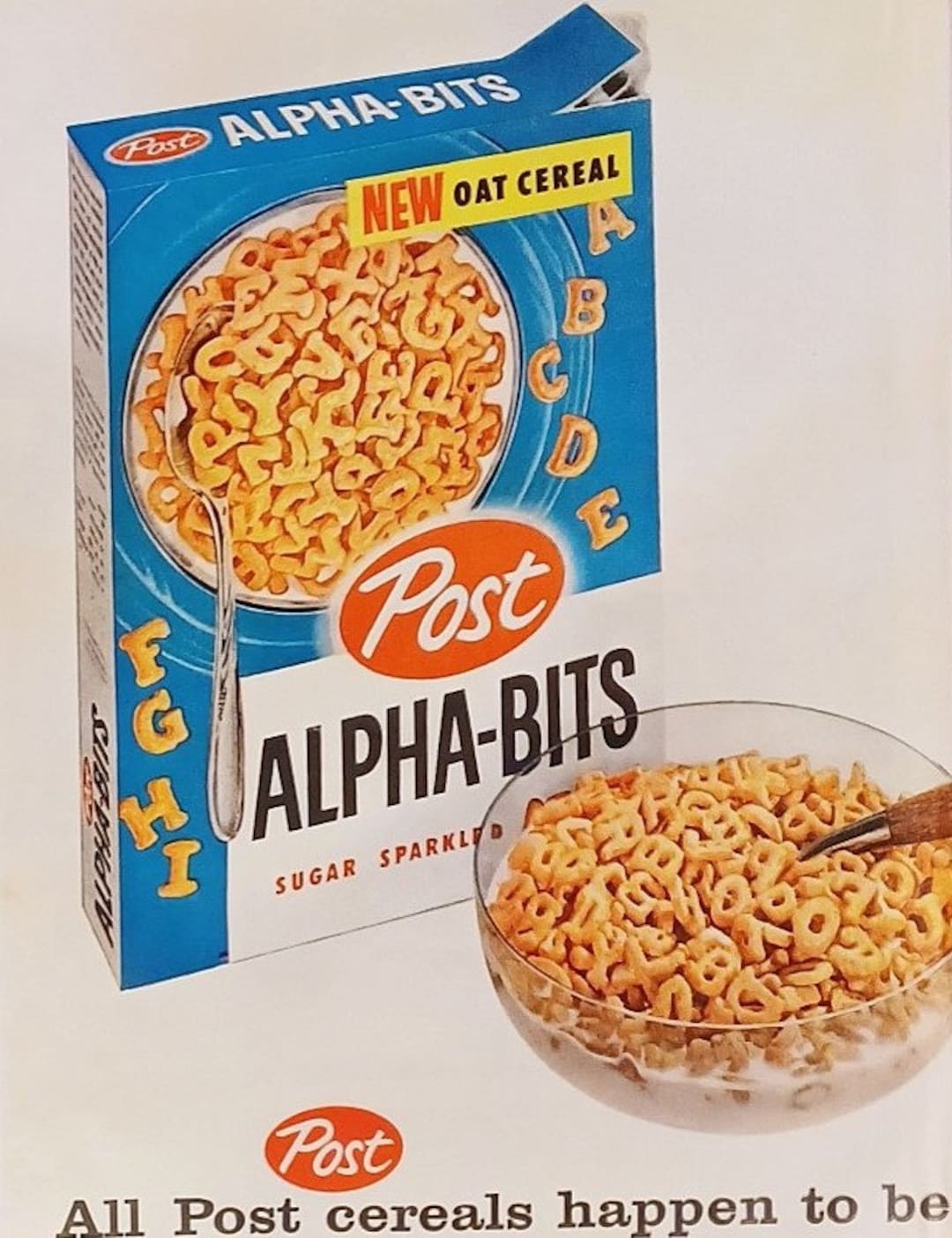 1959 Post Alpha-bits Cereal Ad Matted 11x14 Vintage Print - Etsy