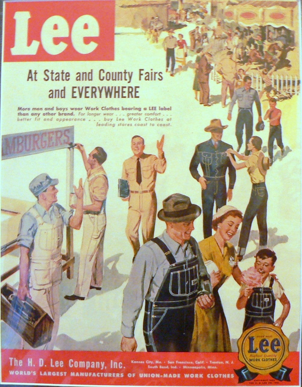 1950 Lee Jeans & Work Clothes Ad Matted Vintage 11x14 Print Life ...