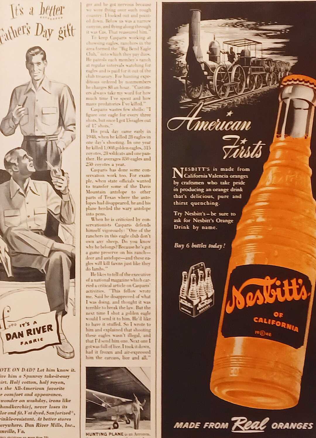 1949 Nesbitt's Orange Soda Ad Matted Vintage 11x14 Print Citrus ...