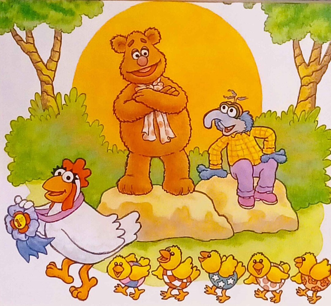 1998 Fozzie Bear Gonzo Matted 8x10 Muppet Print Easter Chicks Eggs - Etsy