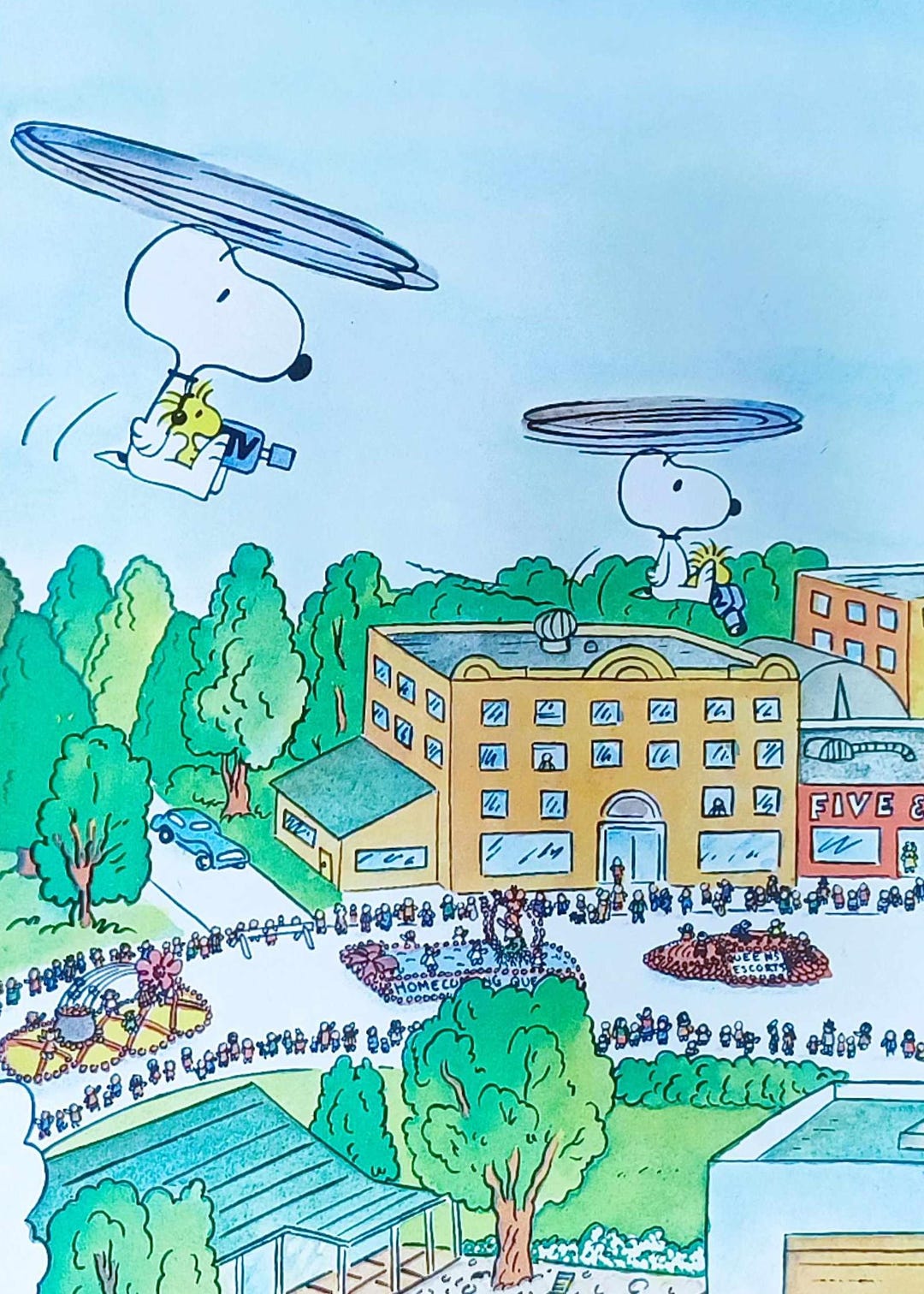 1983 Snoopy Helicopter Flying Matted Vintage 8x10 Peanuts Print ...
