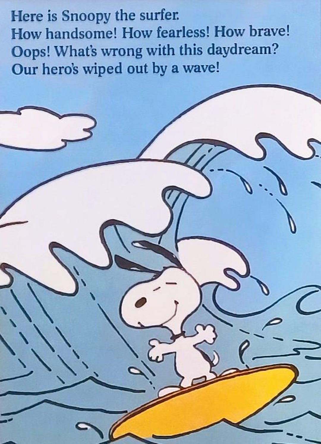 1986 Snoopy Matted Vintage 8x10 Peanuts Print Surfing - Etsy
