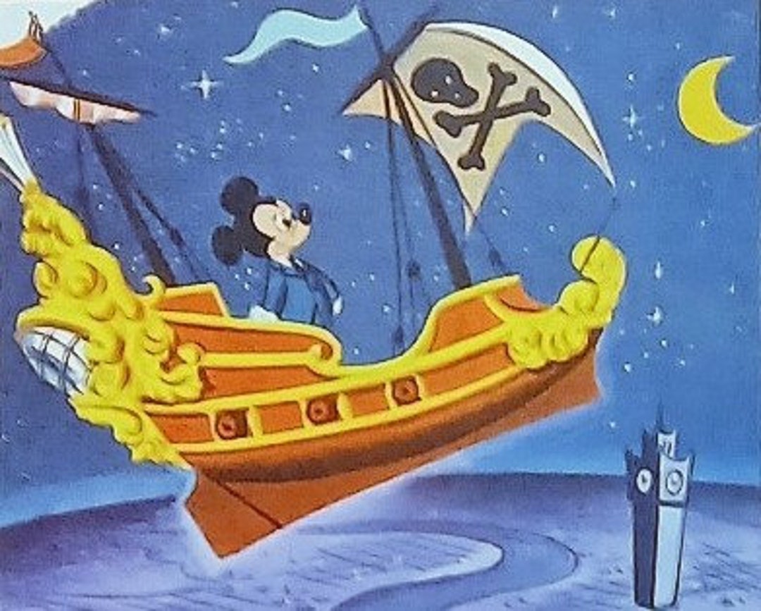 1956 Mickey Mouse & Pirate Ship Matted Vintage Disney 8x10 Print ...