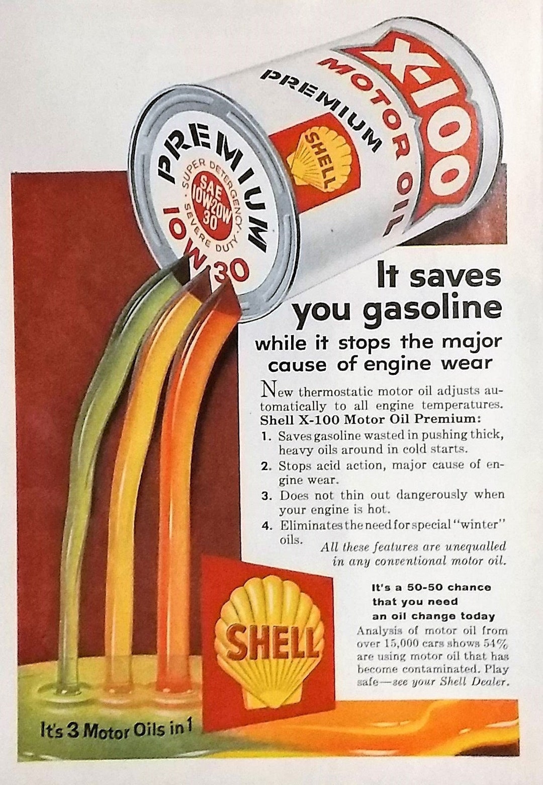 1958 Shell Oil Ad Matted Vintage 8x10 Print - Etsy