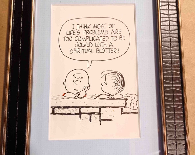 1967 Charlie Brown & Snoopy Framed Vintage Peanuts Print 5x7 - Etsy