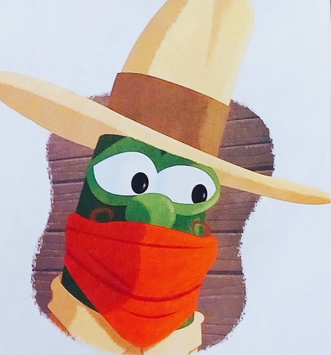 Veggie Tales Matted 8x10 Print Larry the Cucumber as a Cowboy - Etsy