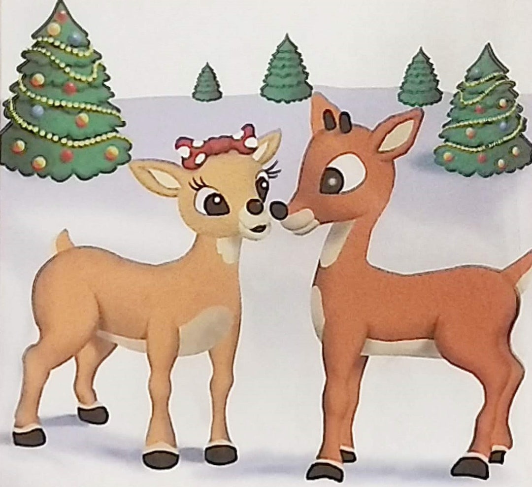 Rudolph the Red-nosed Reindeer Matted 8x10 Christmas Print Santa - Etsy