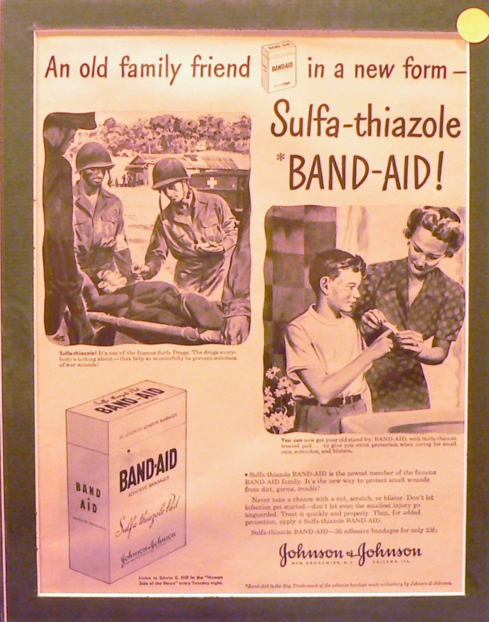 1943 Band-aid Ad Matted Vintage 11x14 Print | Etsy