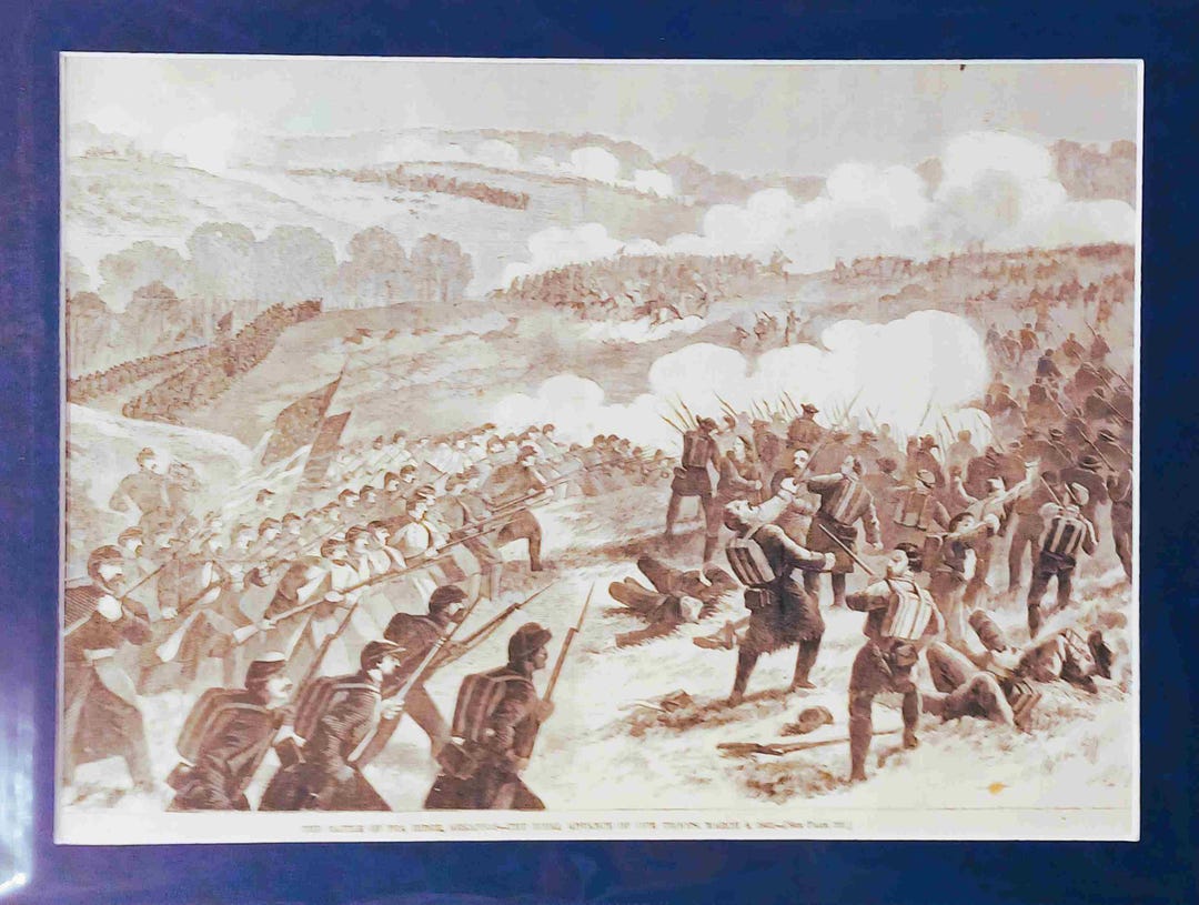 1862 Battle of Pea Ridge Original Woodblock Engraving Civil War FRAME ...