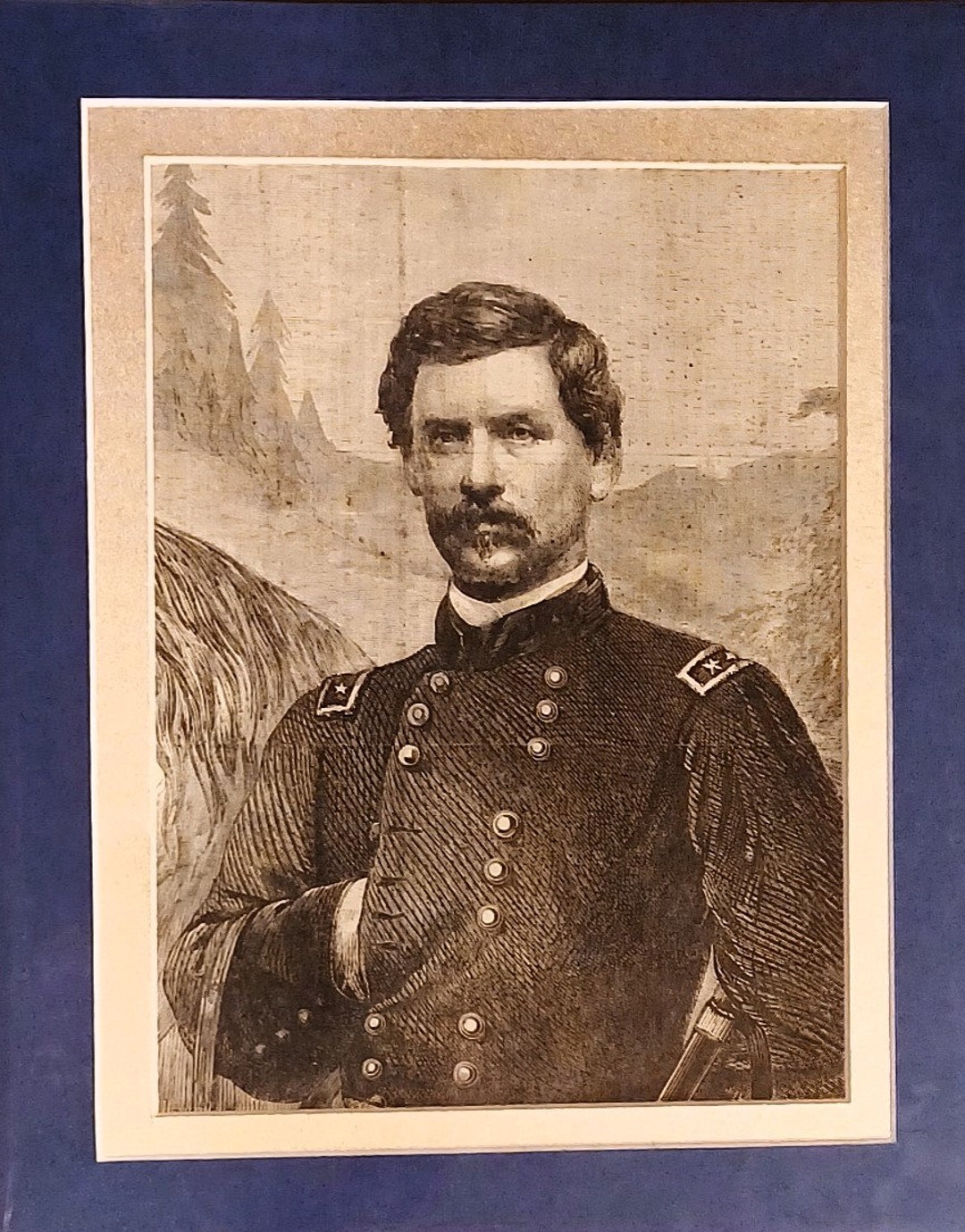 1861 General George Mcclellan Original Woodblock Engraving Civil War ...