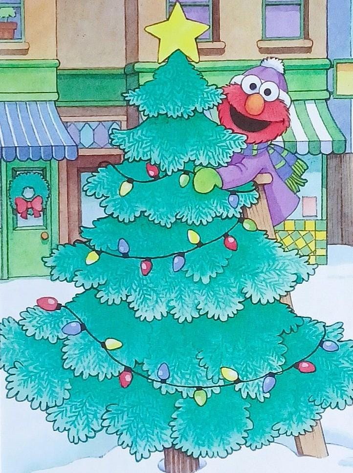 1996 Elmo Christmas Matted 8x10 Sesame Street Print Tree - Etsy