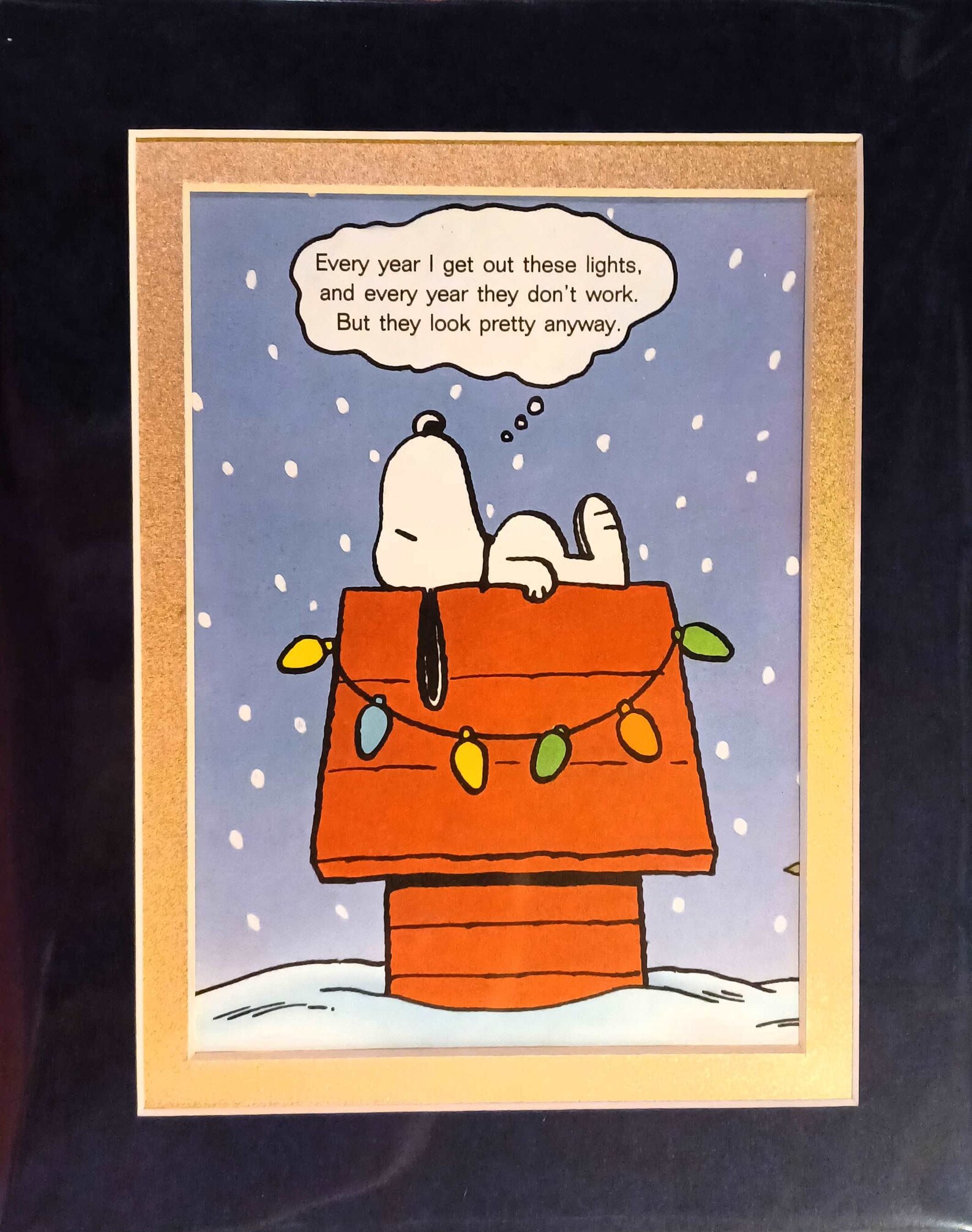 1987 Snoopy Christmas Matted Vintage Peanuts 8x10 Print Charlie Brown ...