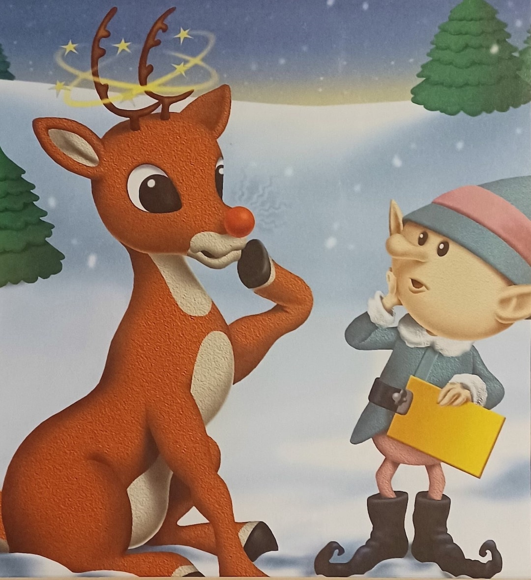 Rudolph the Red-nosed Reindeer Matted 8x10 Christmas Print - Etsy