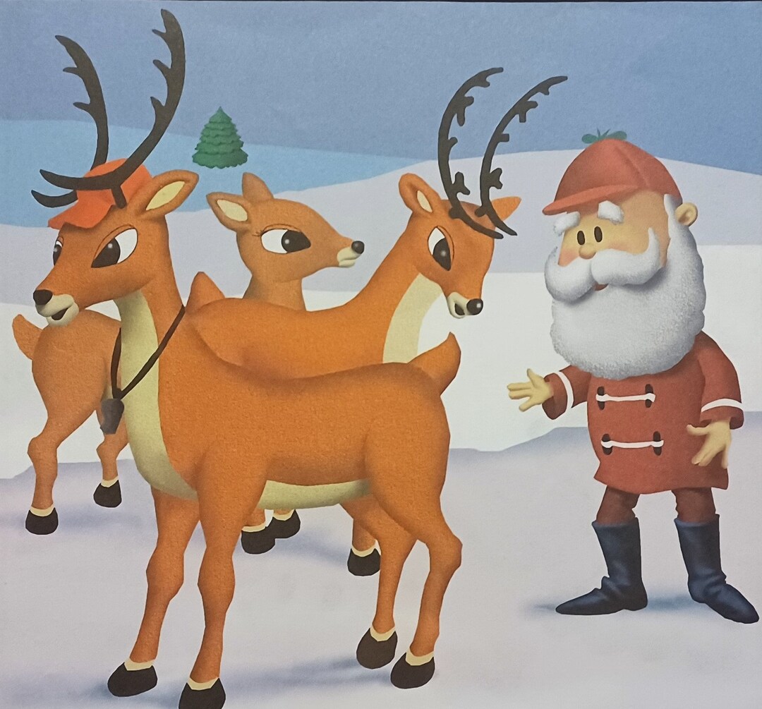 Rudolph the Red-nosed Reindeer Matted 8x10 Christmas Print Santa Claus ...