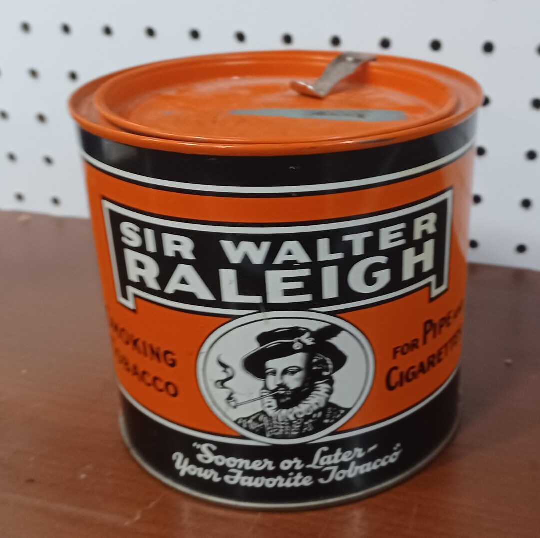 Sir Walter Raleigh Orange Tobacco Tin - Etsy